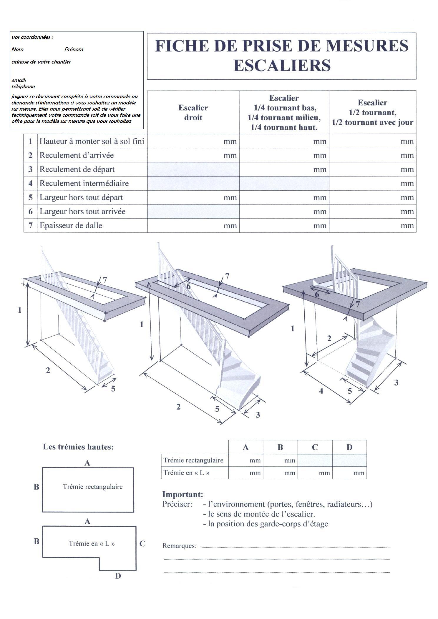 Escalier Quart Tournant Droite Dimensions Pour Tremie